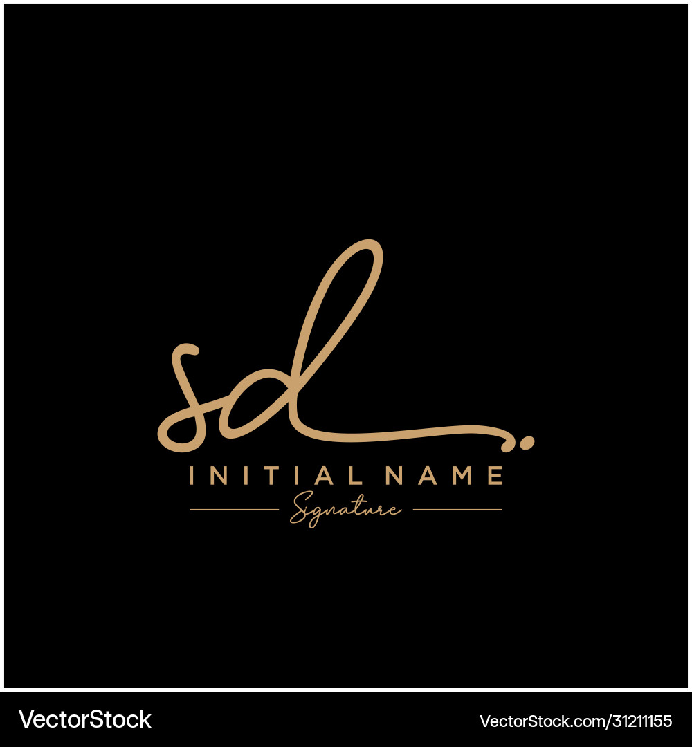Elegant Initial SD Signature Logo Royalty Free Vector Image