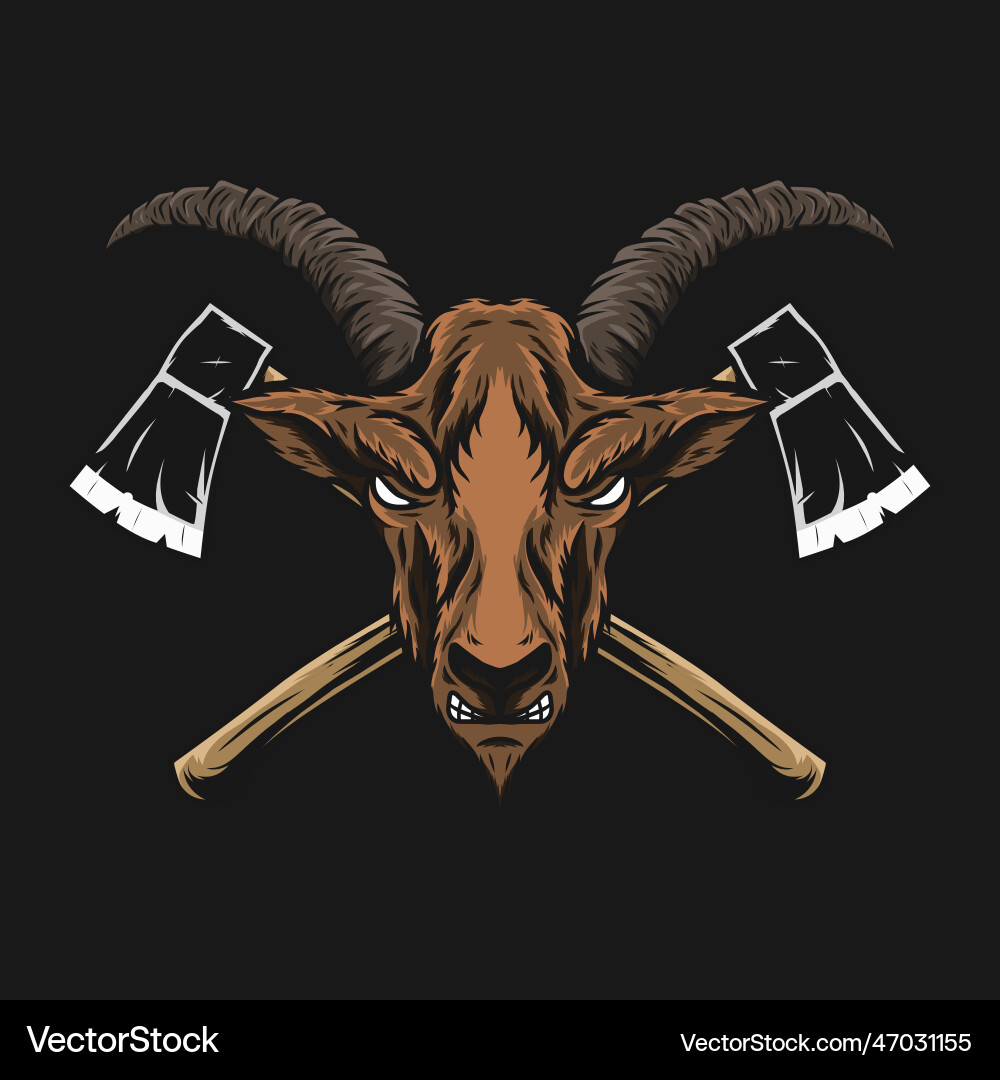Goat and cross axe Royalty Free Vector Image - VectorStock