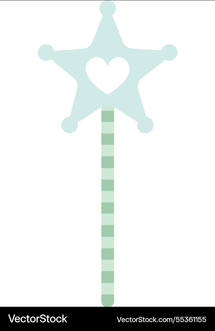 Light green magic wand featuring a white heart Vector Image