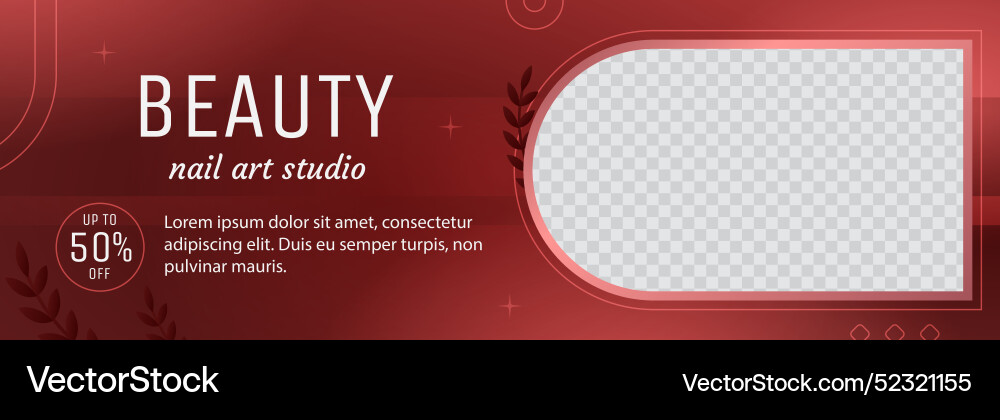 Nail salon horizontal banner template design Vector Image