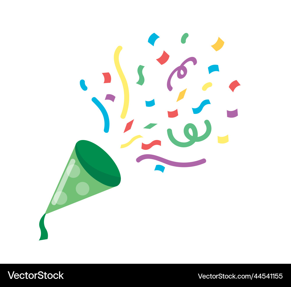 Party icon confetti popper Royalty Free Vector Image