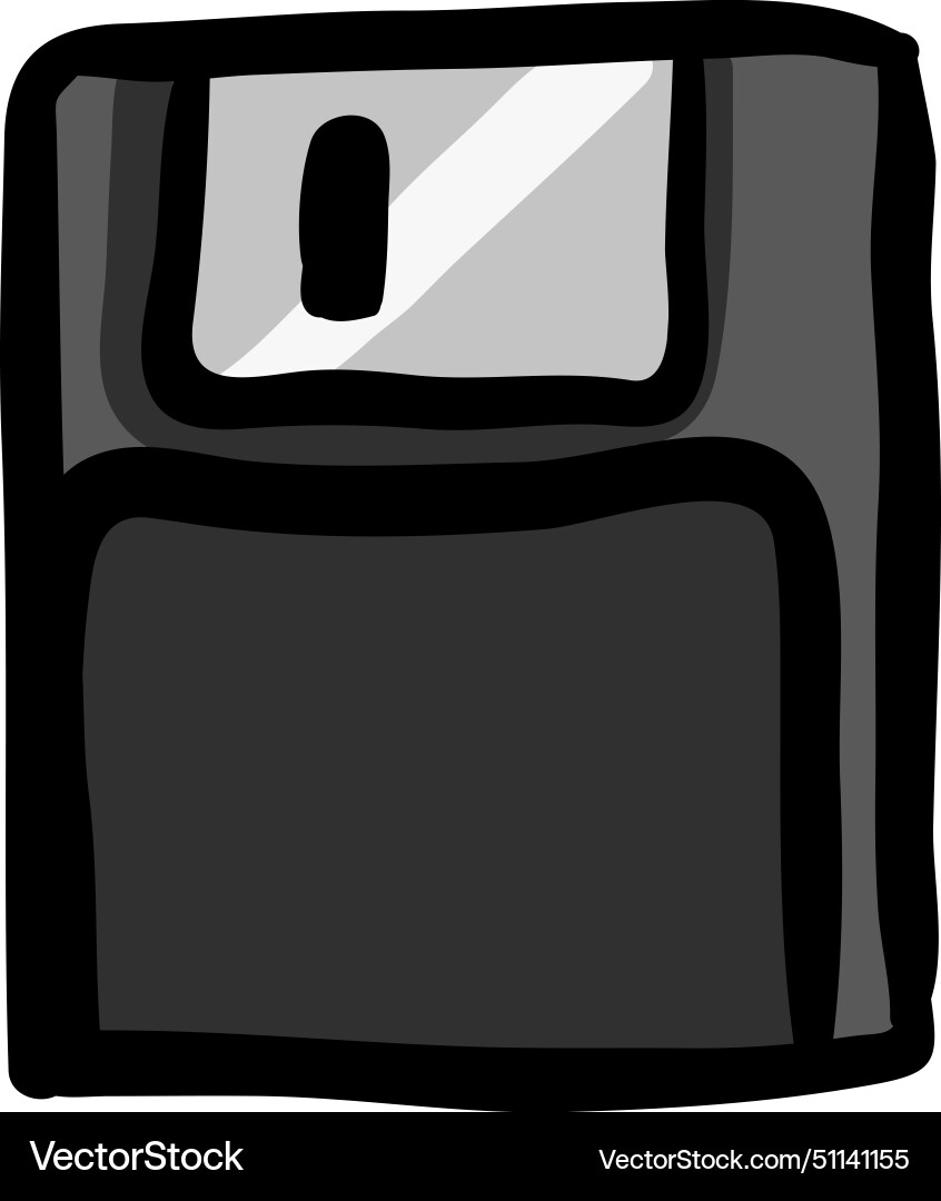 Save icon hand drawn doodle Royalty Free Vector Image