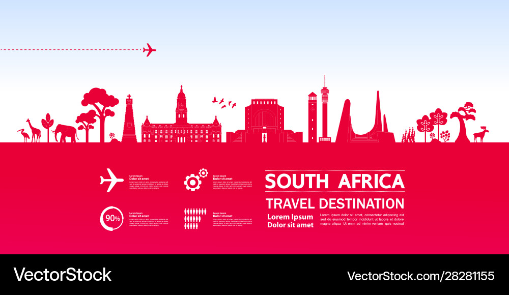South africa travel destination Royalty Free Vector Image