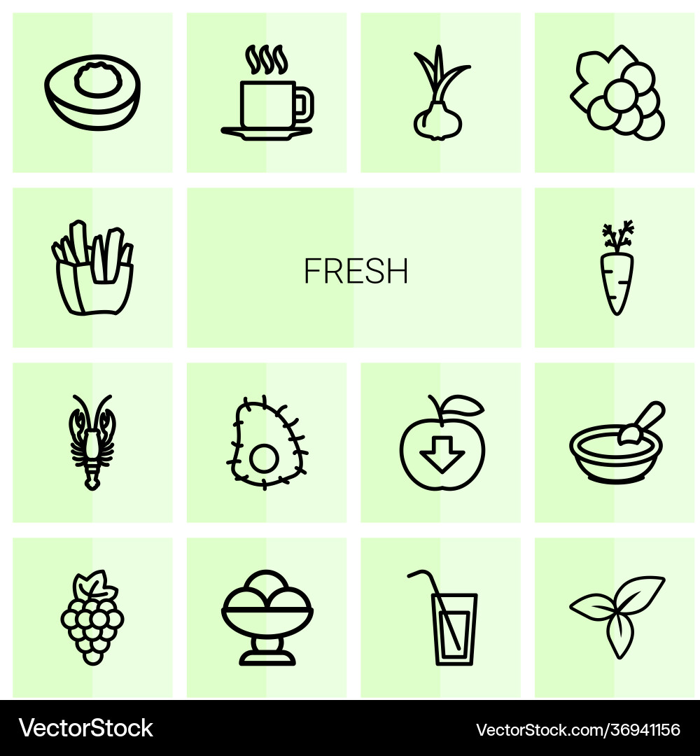 14 fresh icons Royalty Free Vector Image - VectorStock