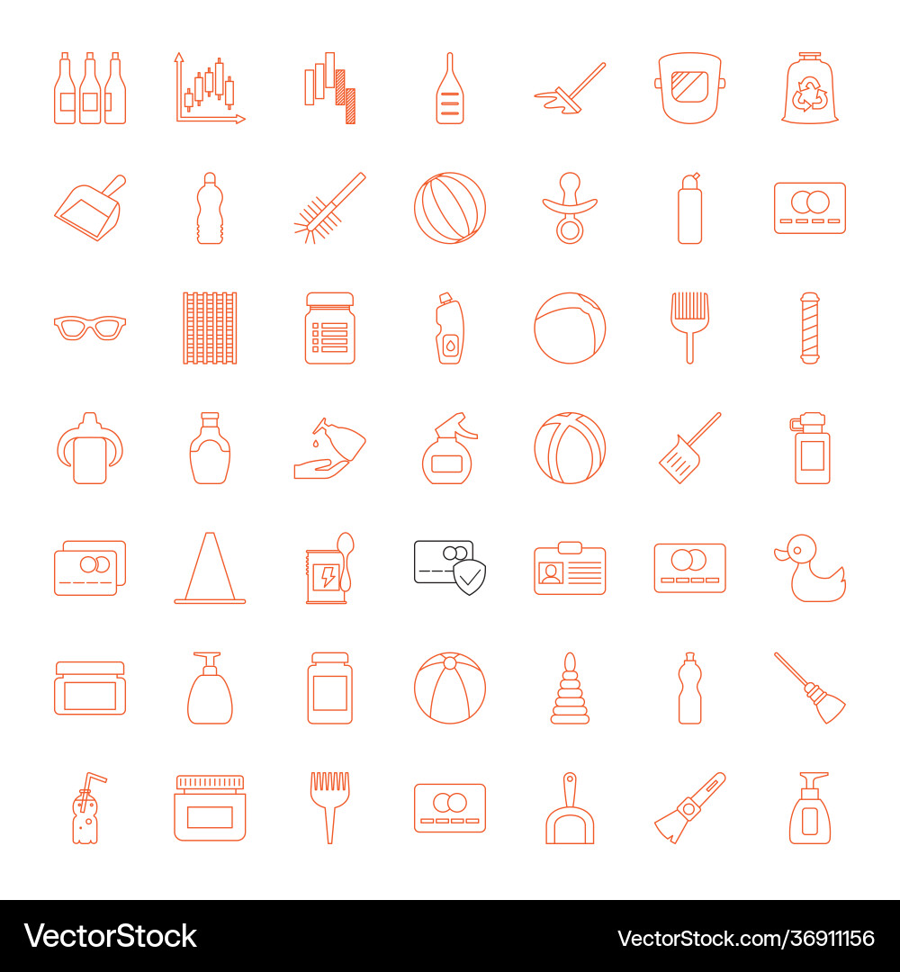 49 plastic icons Royalty Free Vector Image - VectorStock