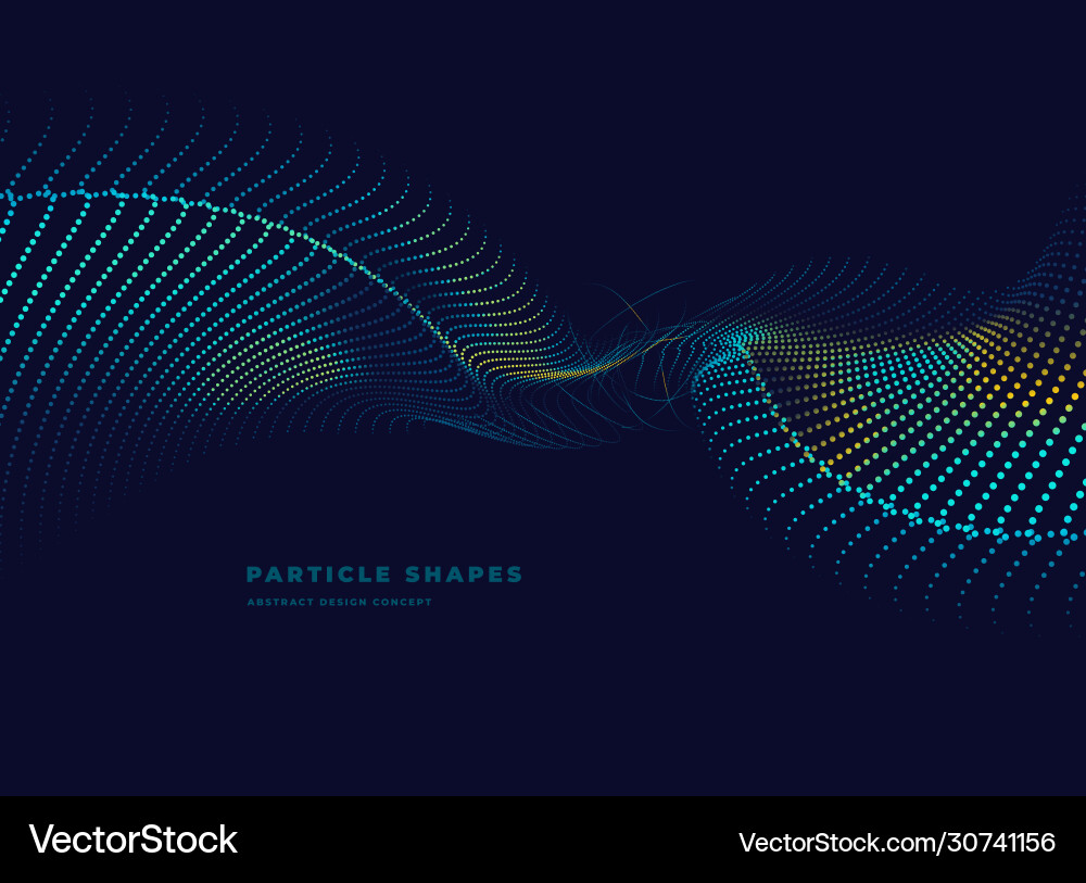 Abstract particle tech wave Royalty Free Vector Image
