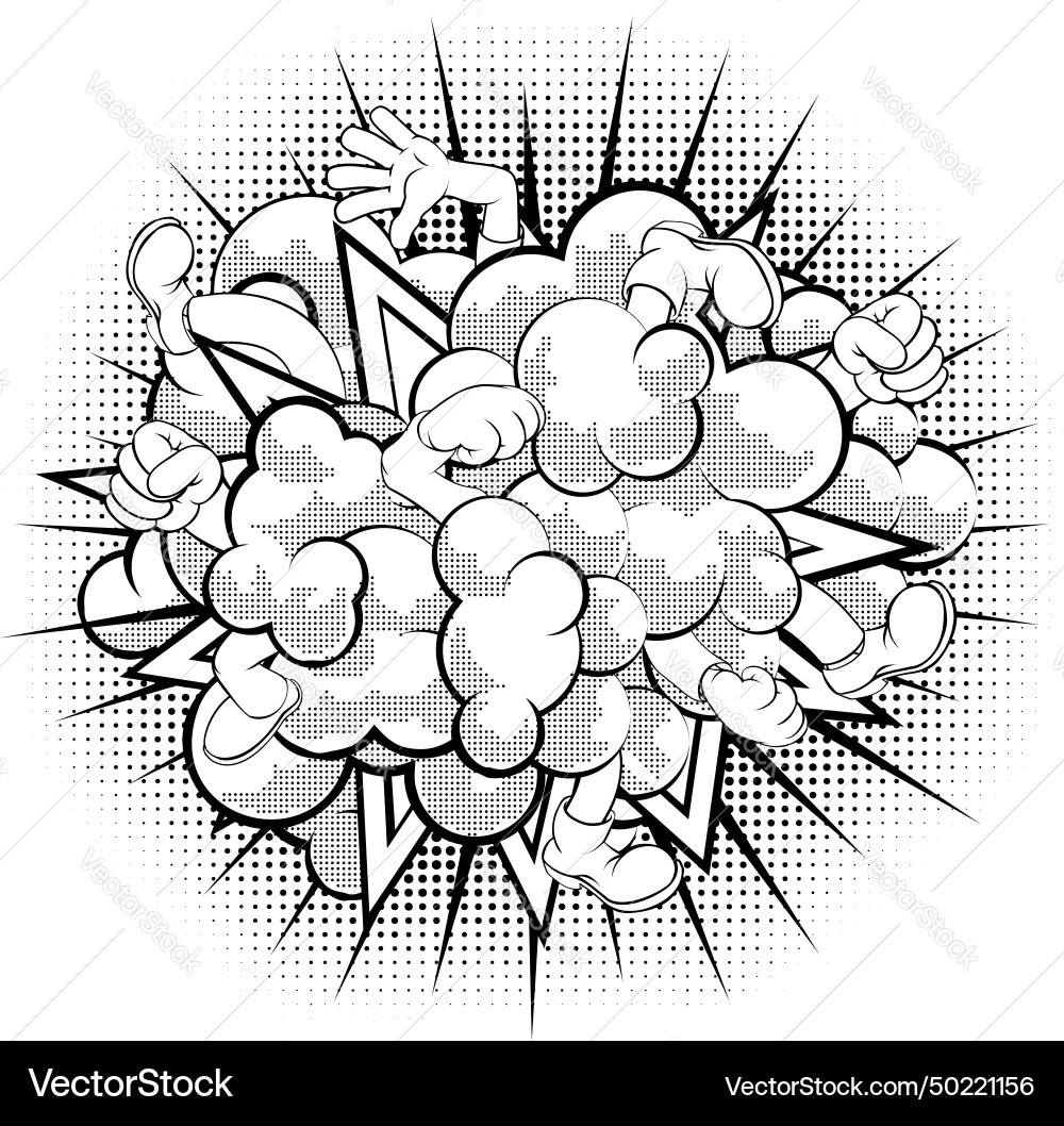 Comic book fight cloud Royalty Free Vector Image
