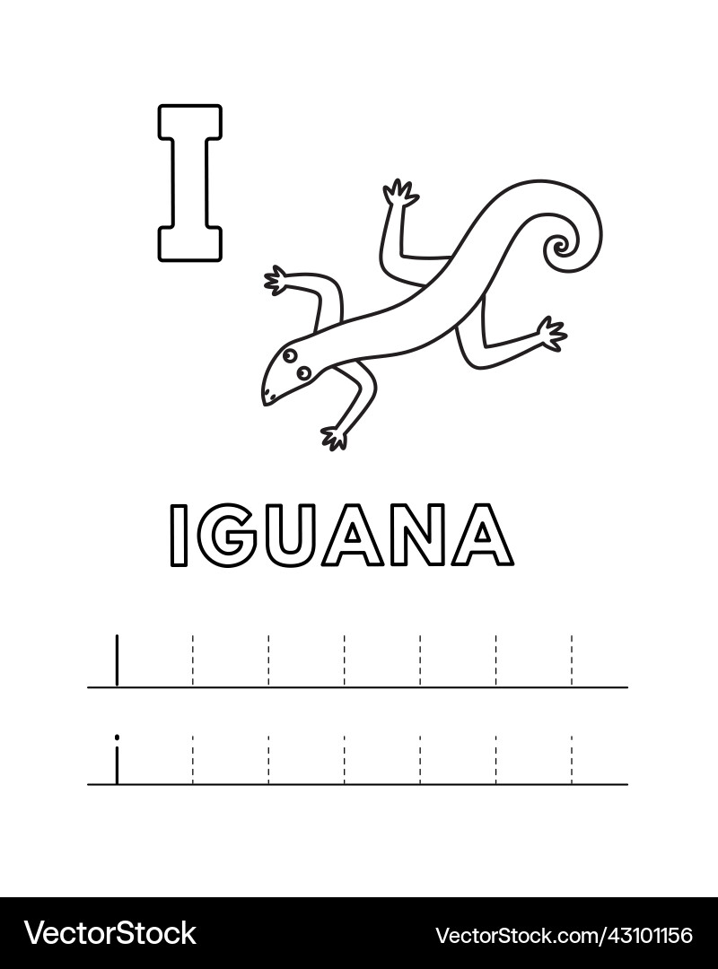 Cute cartoon animals alphabet and tracing Vector Image