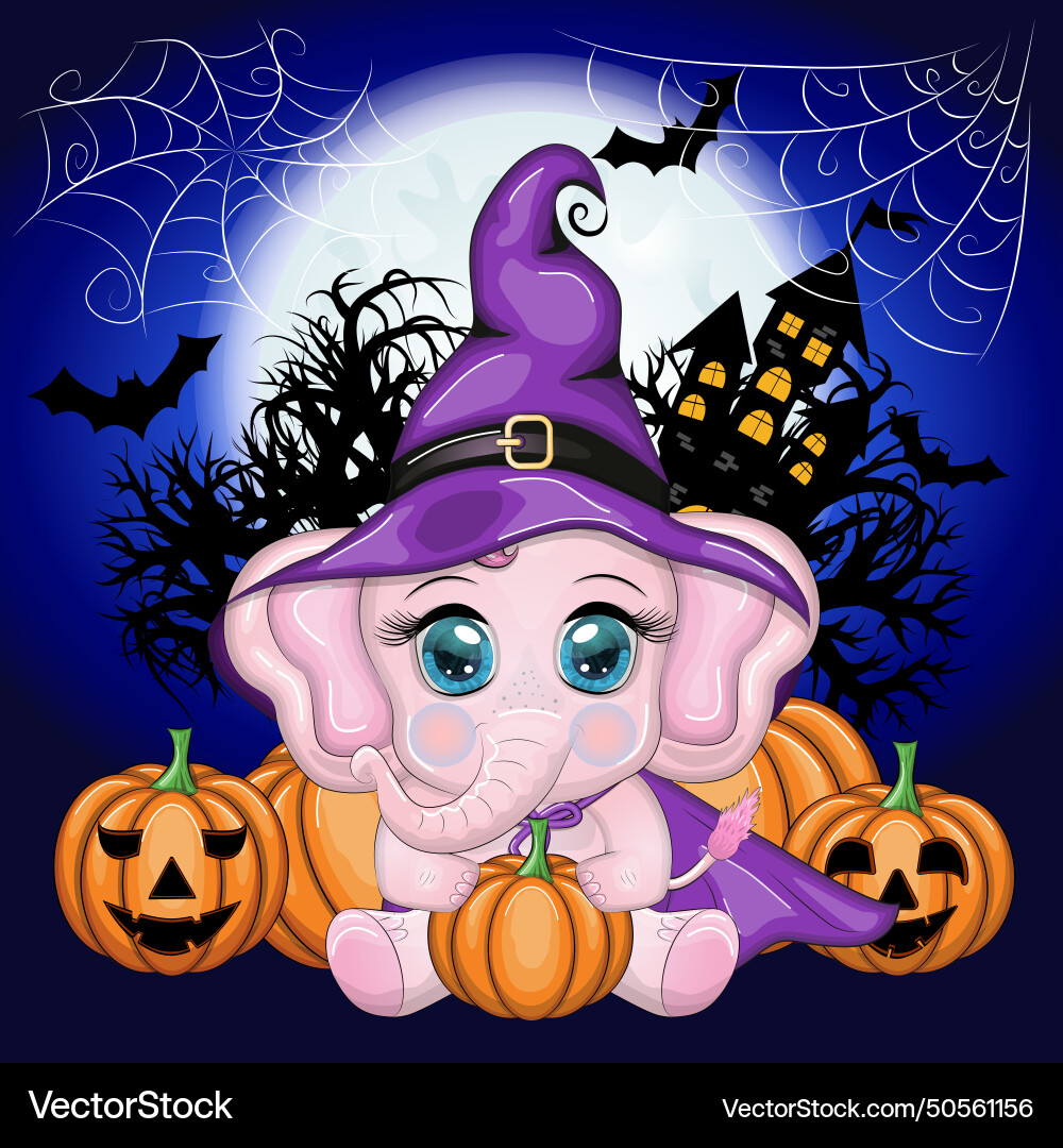 Cute cartoon elephant childish character Vector Image