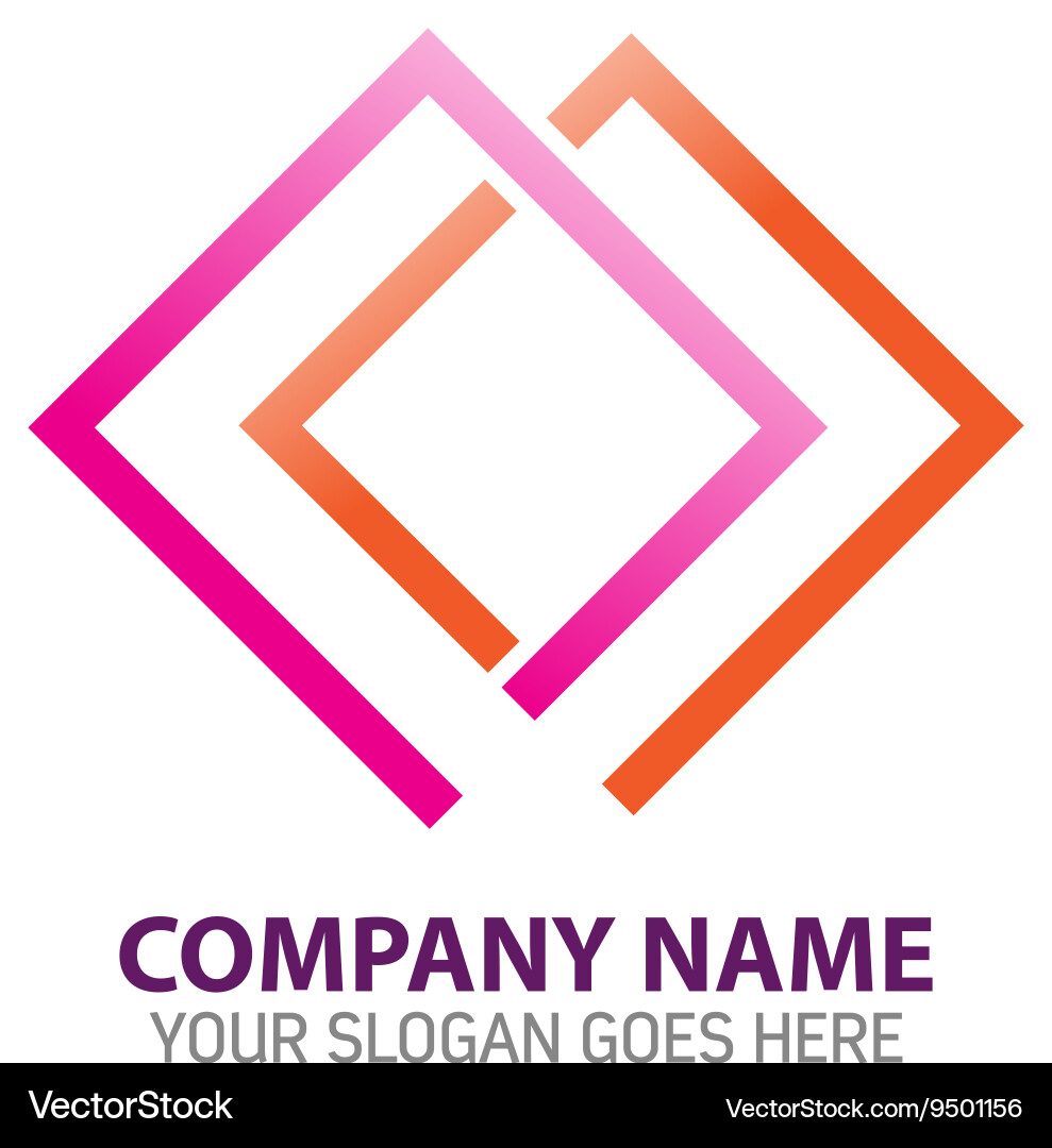 Dual Frames Logo Concept Royalty Free Vector Image