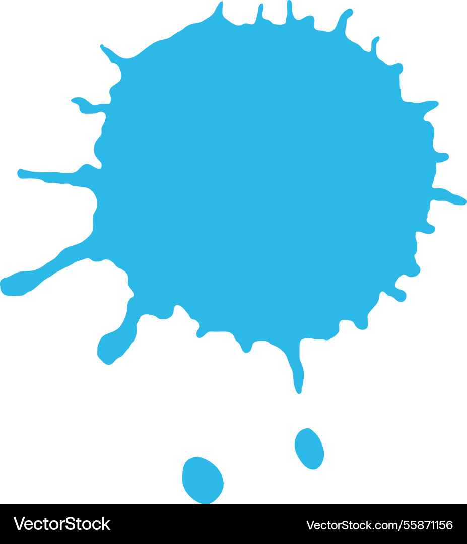 Dynamic blue paint splash with bold outlines Vector Image