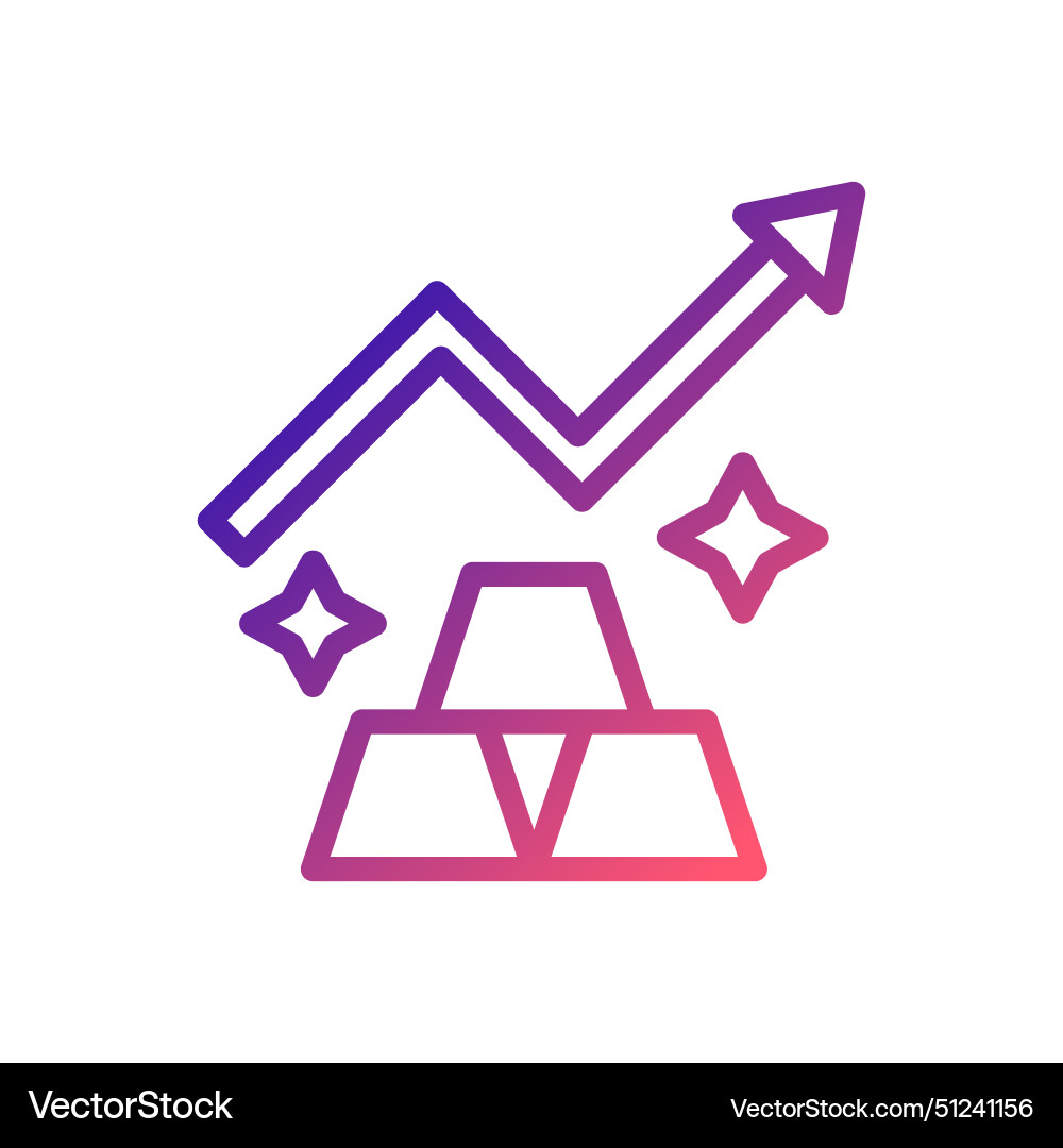 Gold icon gradient blue red business Royalty Free Vector