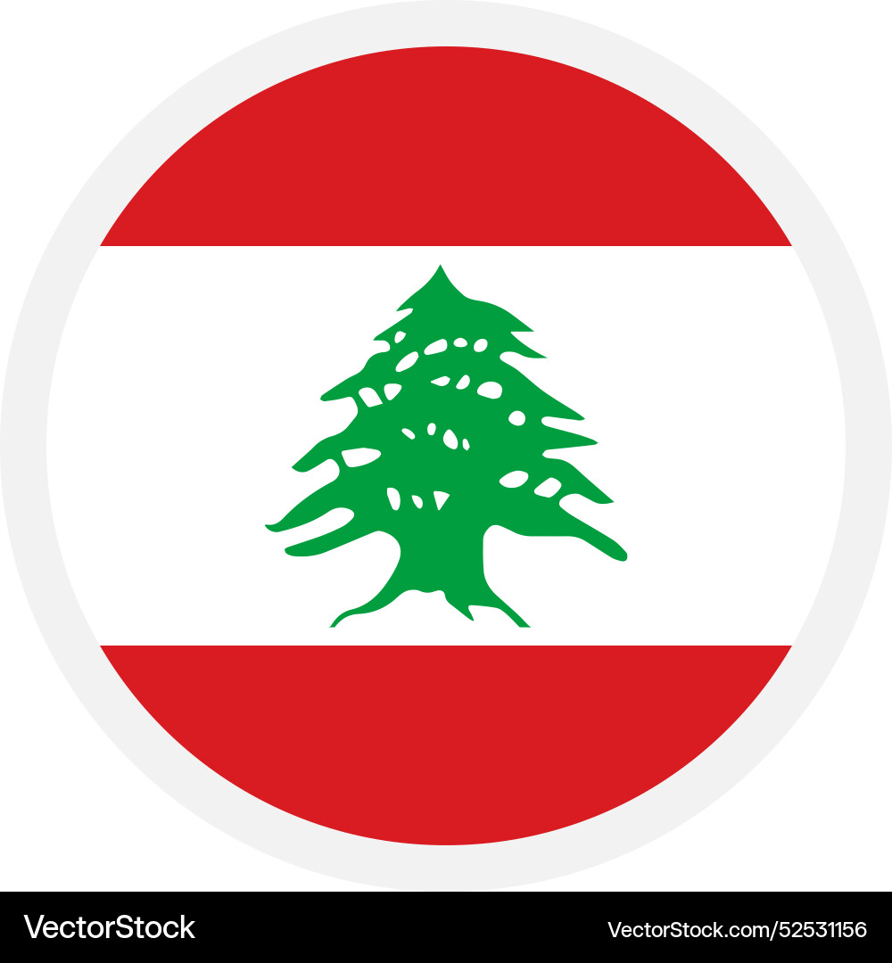 Lebanon flag icon on transparent background Vector Image