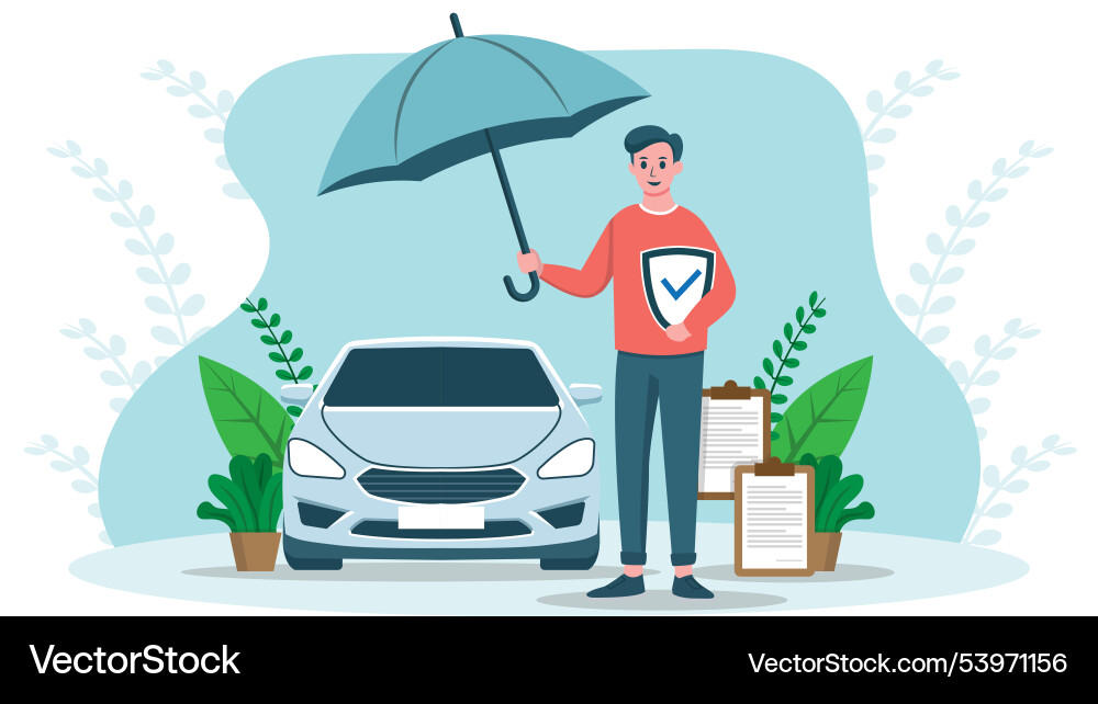 Man apply car insurance concept Royalty Free Vector Image