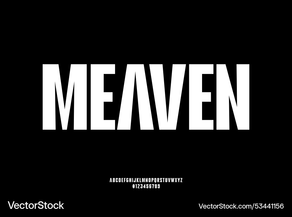 Modern bold sans serif alphabet display font Vector Image
