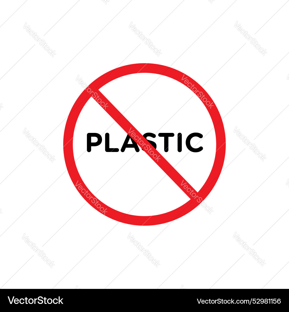 No plastic sign icon set advisory against Vector Image