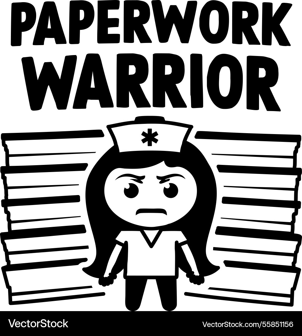 Paperwork warrior Royalty Free Vector Image - VectorStock