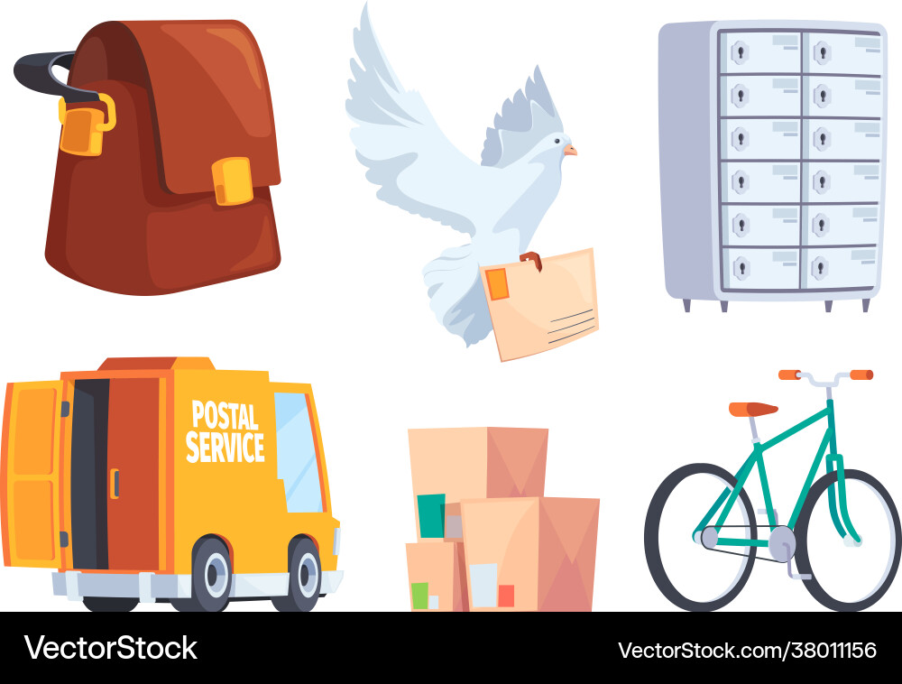 Postal service mailbox letters Royalty Free Vector Image