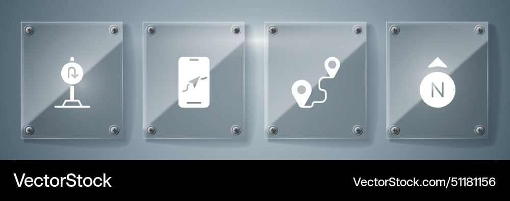 Set compass route location city map navigation Vector Image