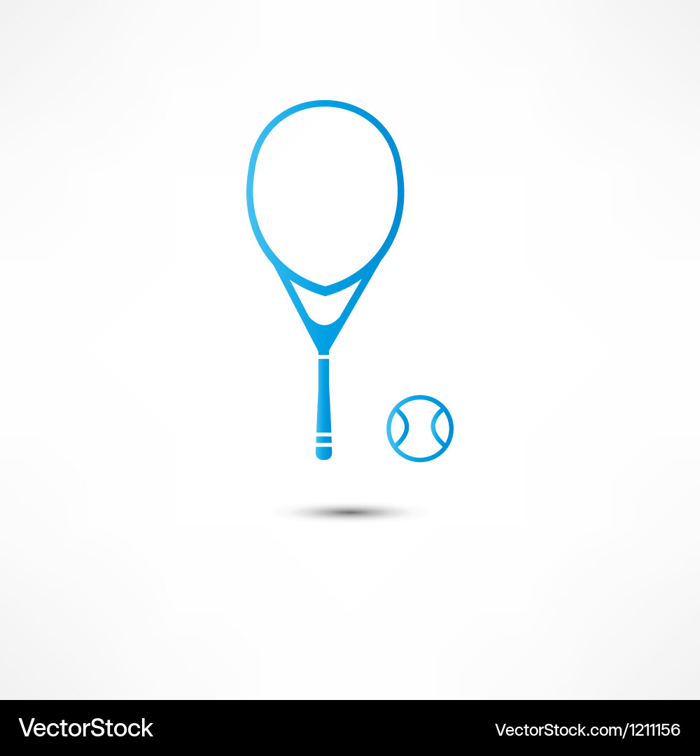 Tennis racket and ball icon Royalty Free Vector Image