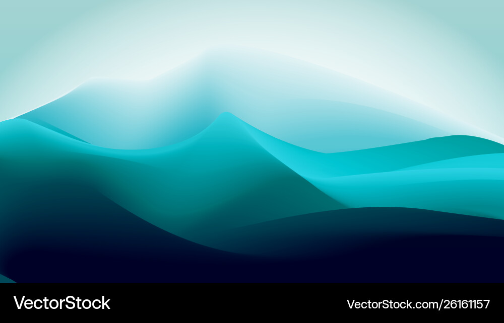 Abstract gradient blue green ice mountain Vector Image