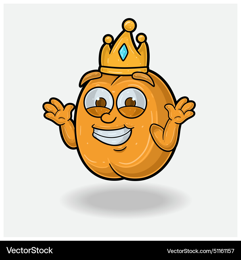 Apricot cartoon with dont know expression Vector Image