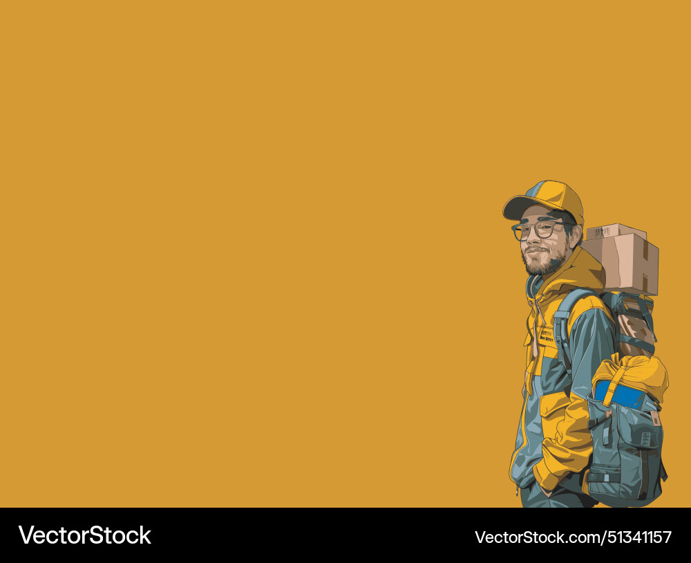 Backpacker on an adventure Royalty Free Vector Image