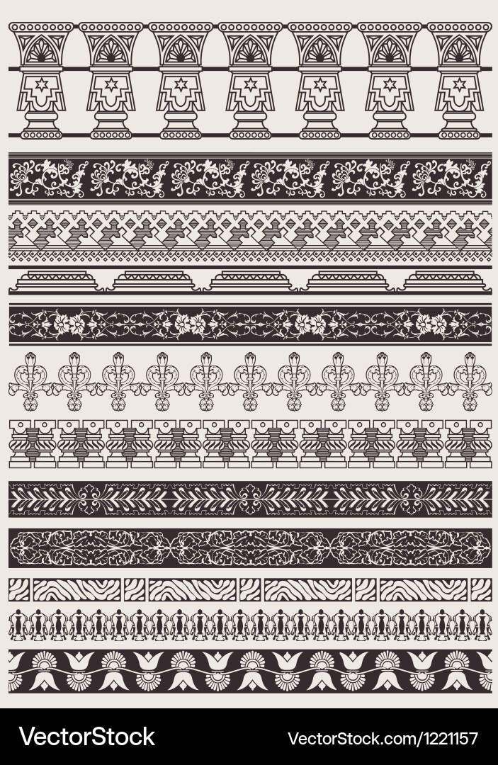 Big set of decorative border lines Royalty Free Vector Image