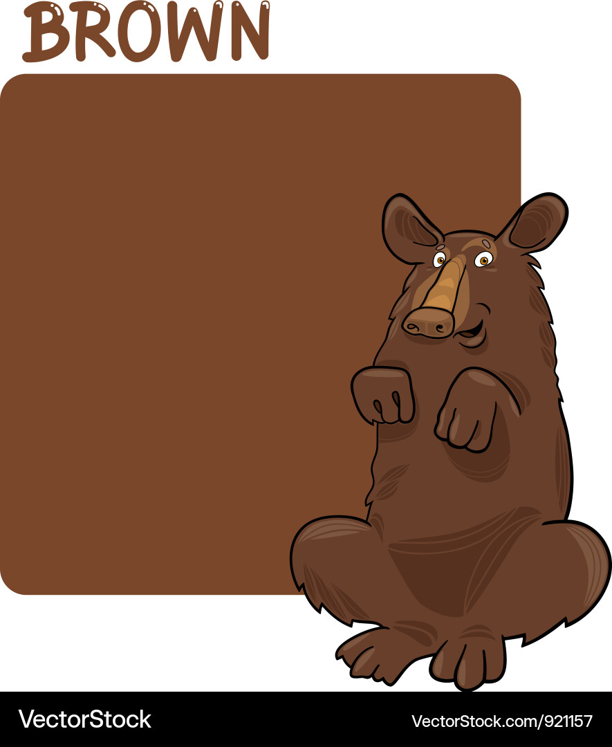 Color brown and bear cartoon Royalty Free Vector Image