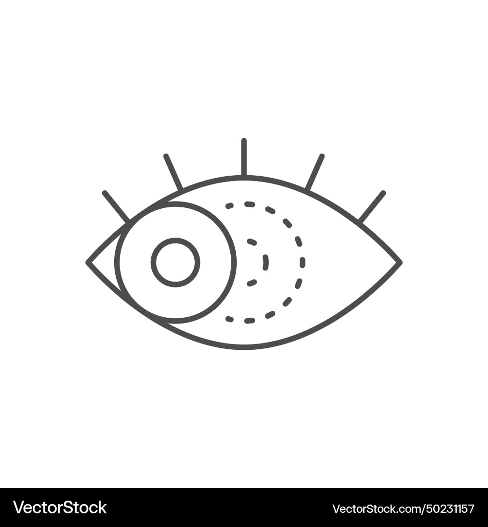 Human strabismus line outline icon Royalty Free Vector Image