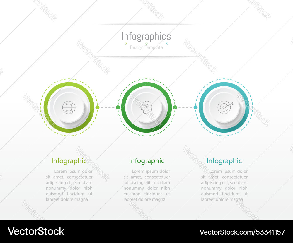 Infographic 3 options design elements Royalty Free Vector