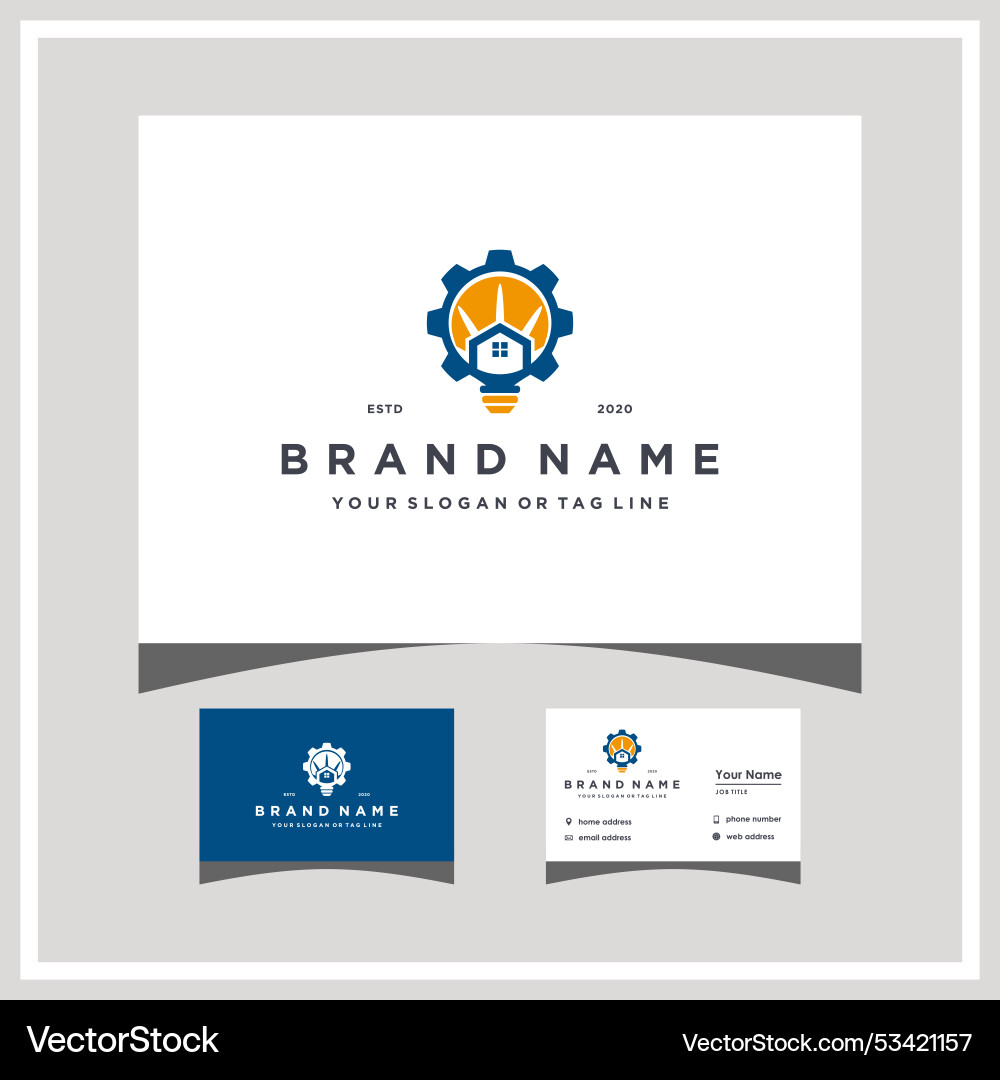 Light bulb home gear logo design Royalty Free Vector Image