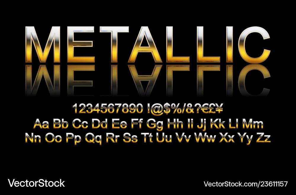 Metallic Gold Font - Luxury Typography Royalty Free Vector