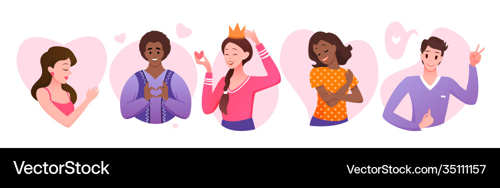 Self-Love & Care Avatars Royalty Free Vector Image