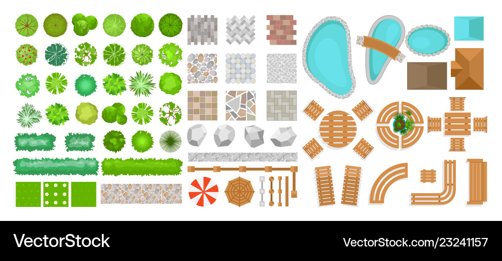 Set park elements Royalty Free Vector Image - VectorStock