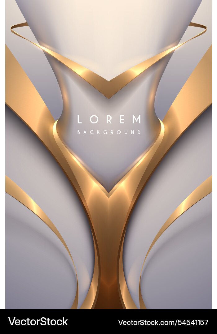 White and gold abstract shapes background Vector Image