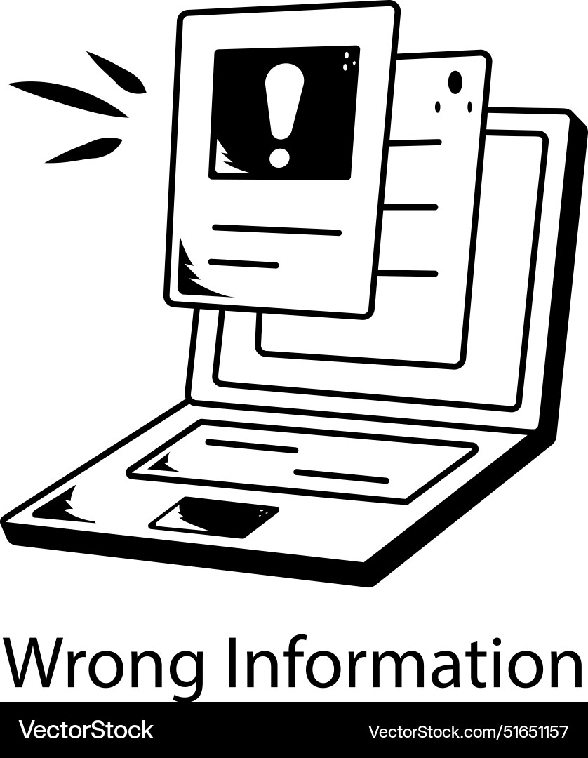 Wrong information Royalty Free Vector Image - VectorStock