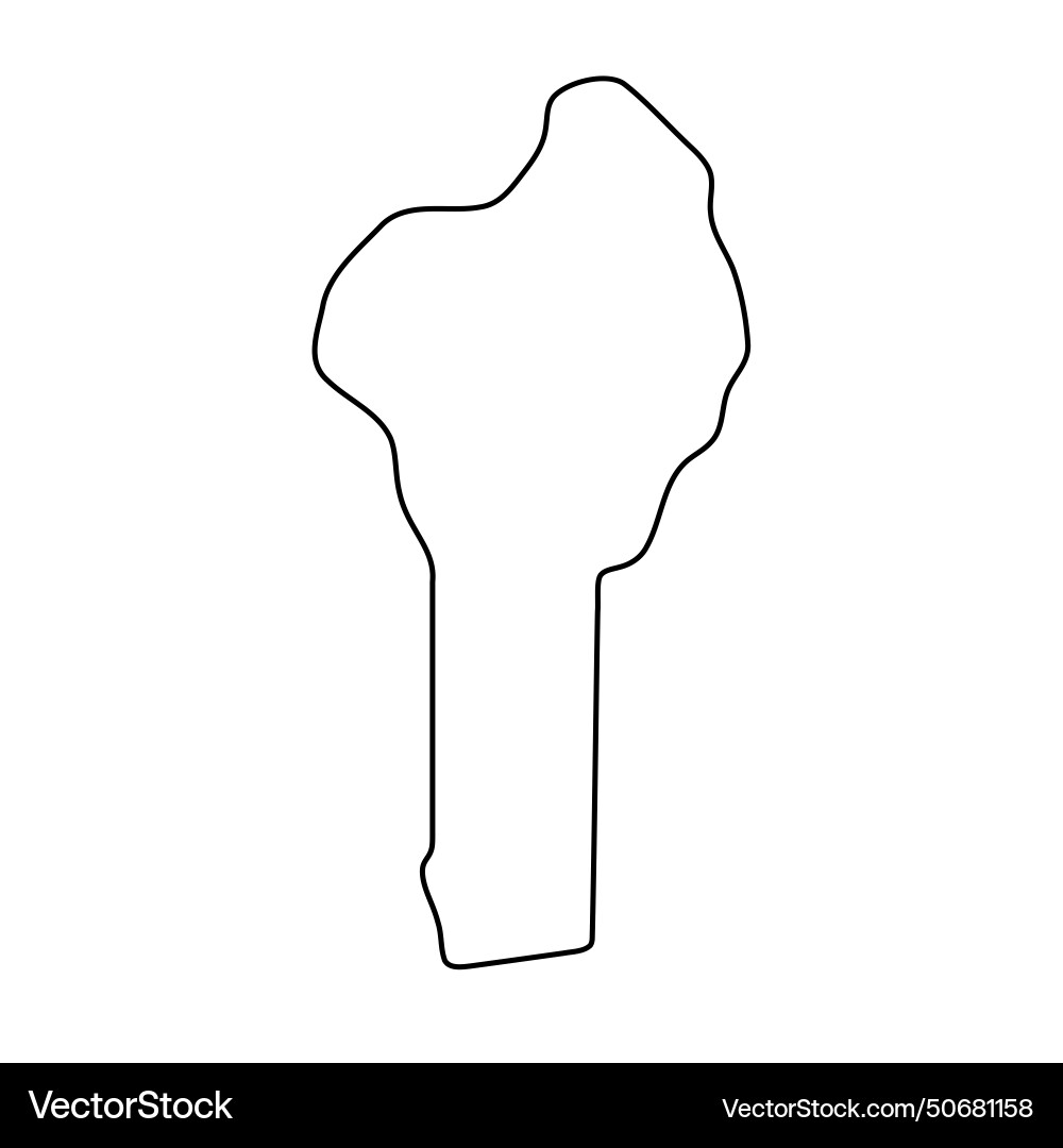 Benin Simplified Outline Map Royalty Free Vector Image