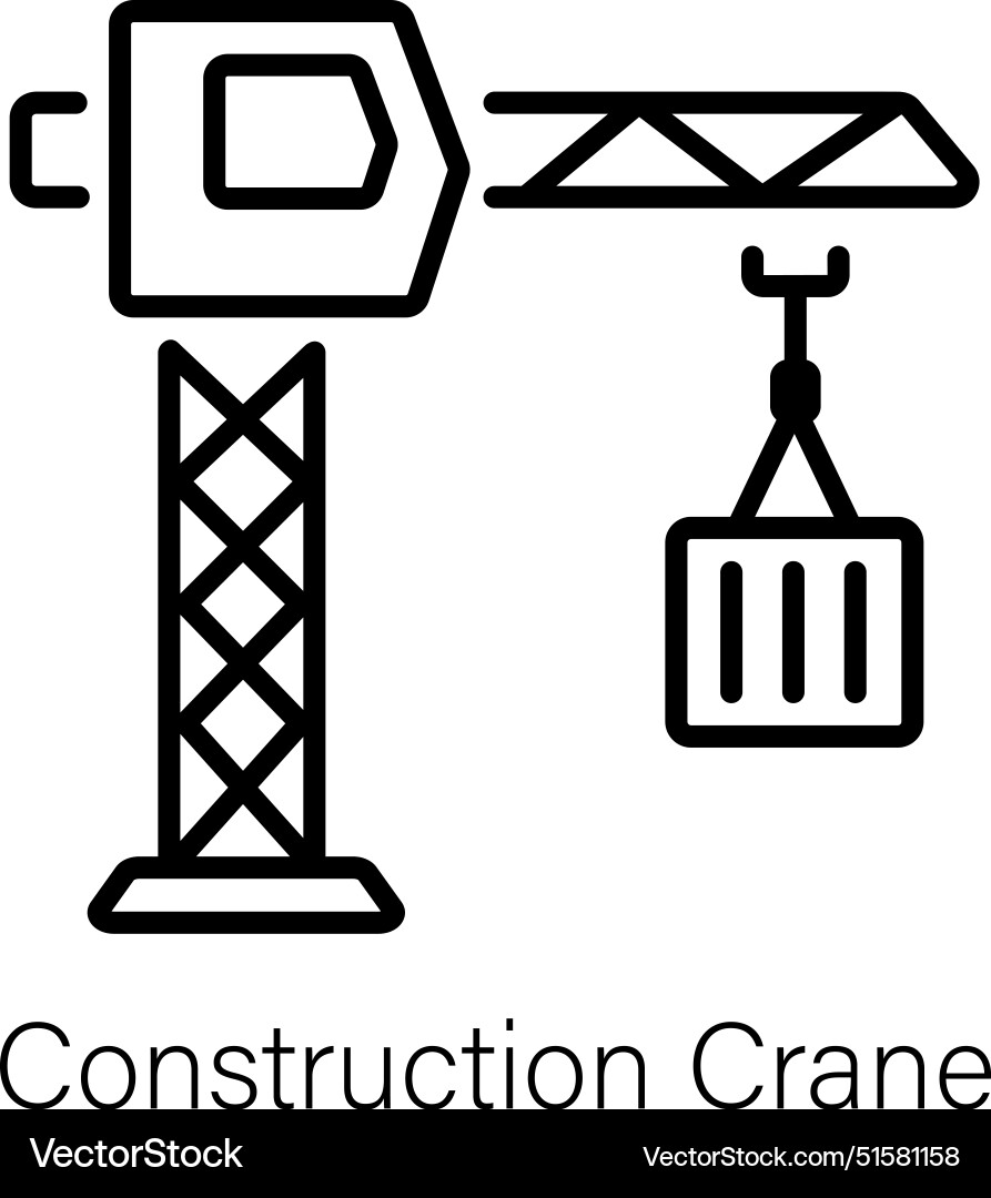 Construction crane Royalty Free Vector Image - VectorStock
