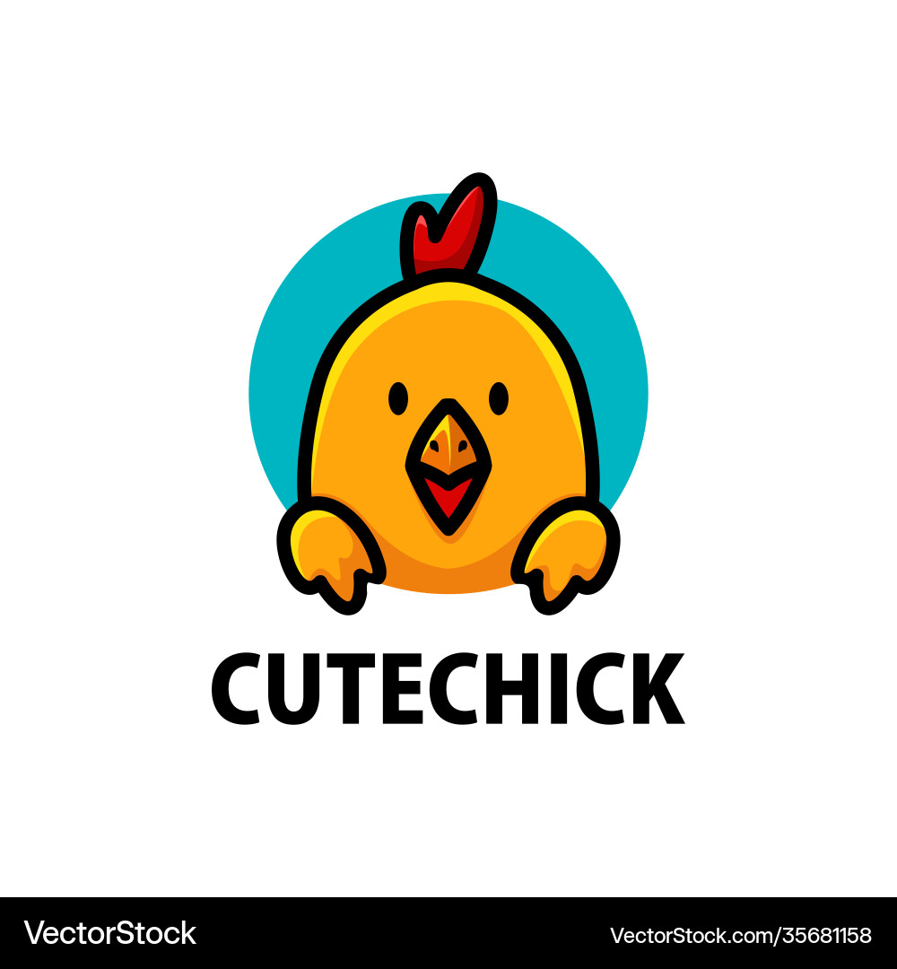 Cute Cartoon Chick Logo Royalty Free Vector Image