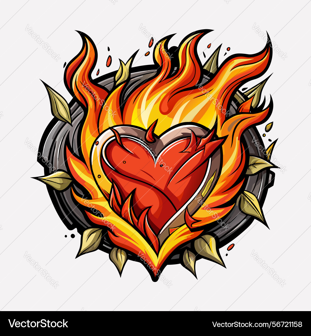 Fiery love Royalty Free Vector Image - VectorStock