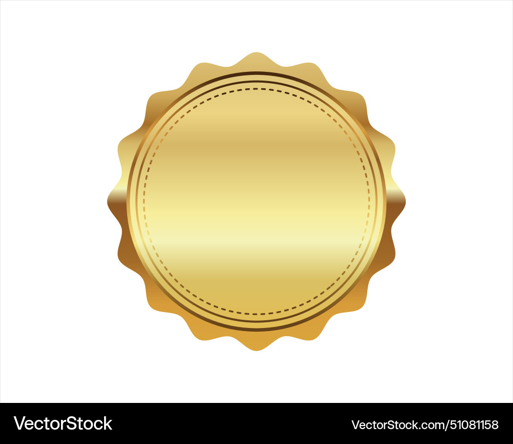 Golden stamp isolated on white background luxury Vector Image