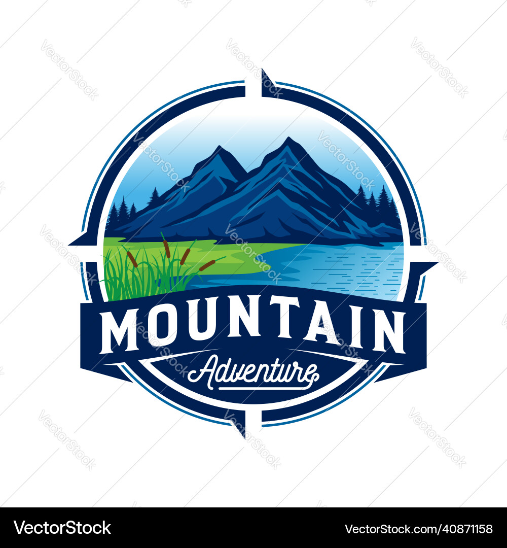 High mountain logo design Royalty Free Vector Image