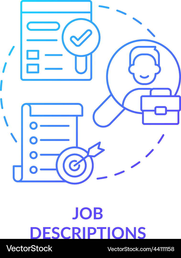 Job descriptions blue gradient concept icon Vector Image