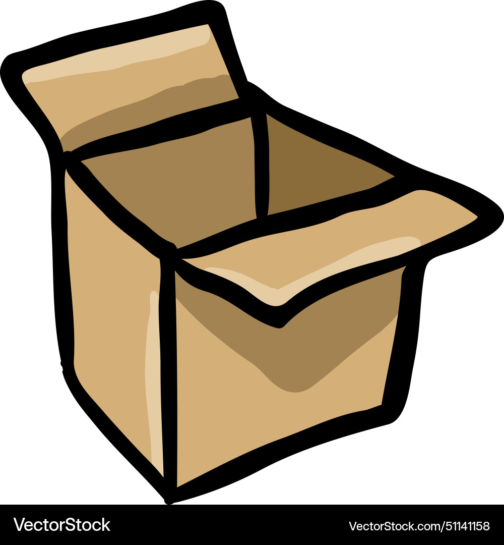 Open box - hand drawn doodle icon Royalty Free Vector Image