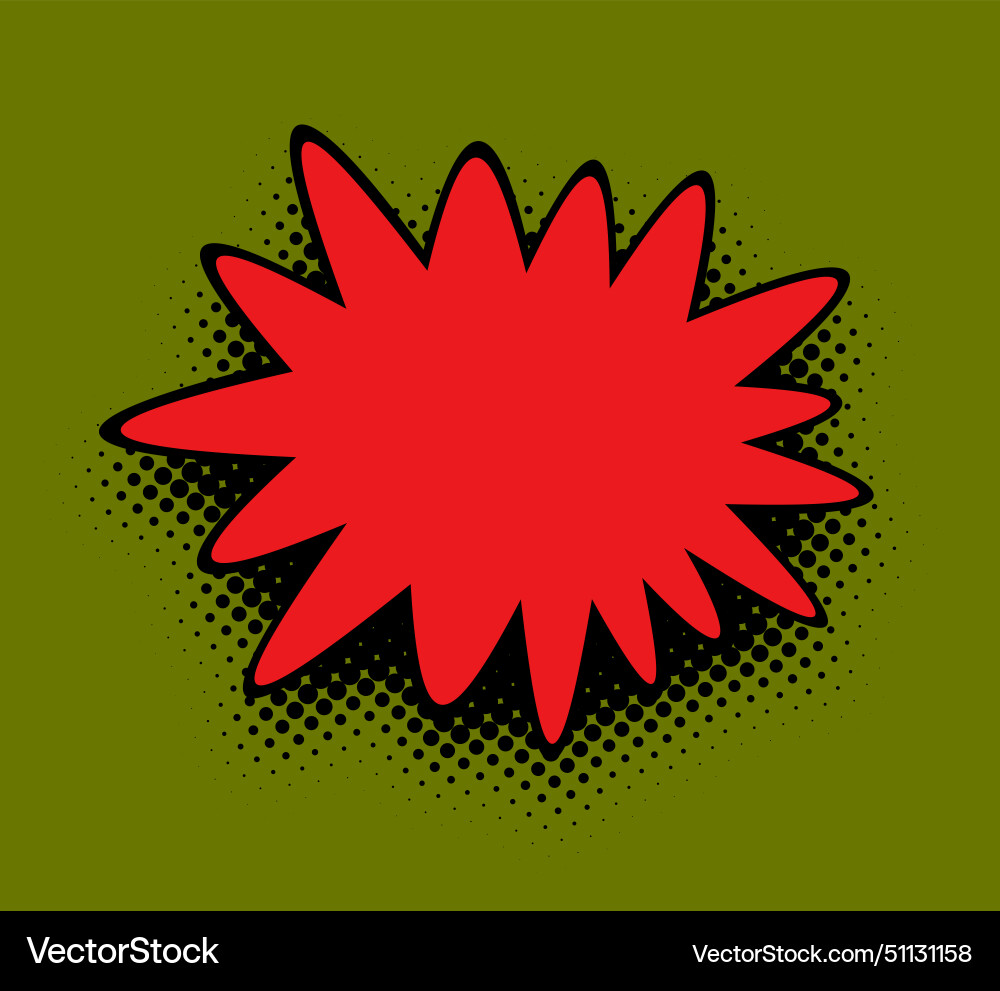 Red explosion on olive pop art design Royalty Free Vector