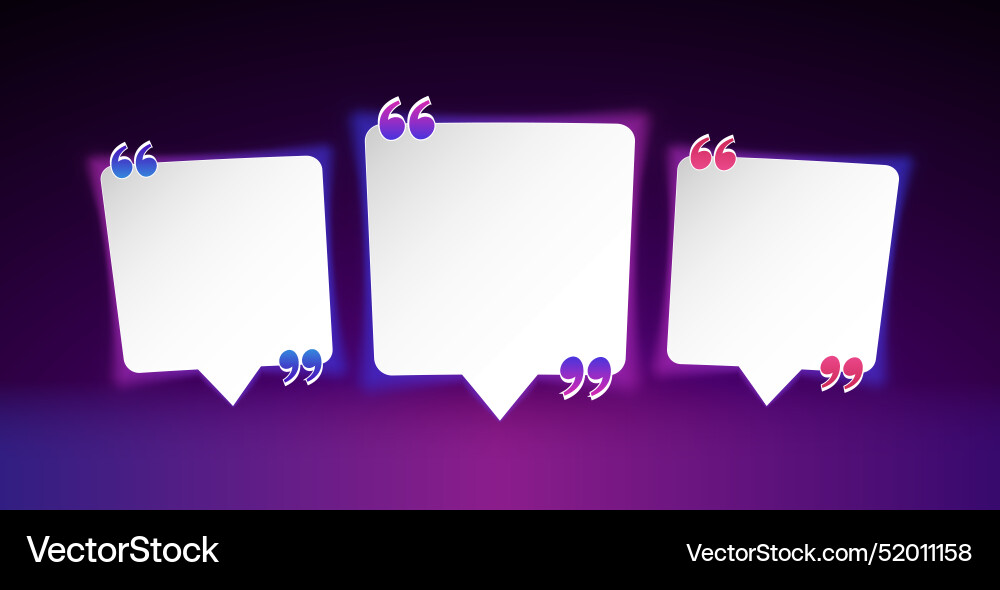 Sheets for quotes on a blurred purple background Vector Image
