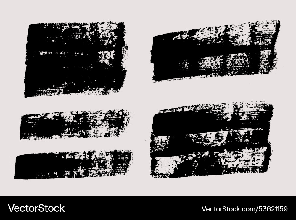 Brush strokes painted rectangles set Royalty Free Vector