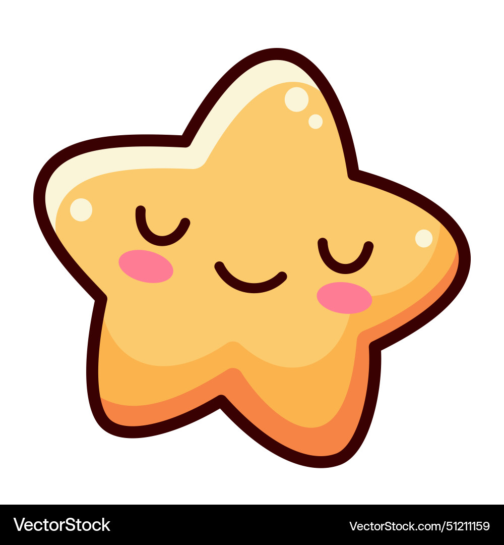 Cute star icon in cartoon style Royalty Free Vector Image