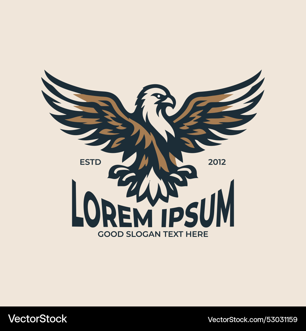 Eagle flying logo a sleek modern Royalty Free Vector Image
